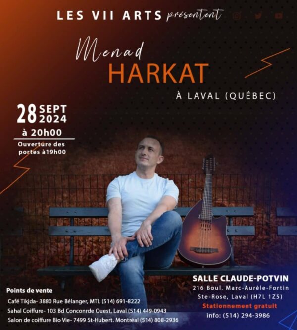 28 septembre 2024. Menad Harkat en concert à Laval – L'initiative Le ...