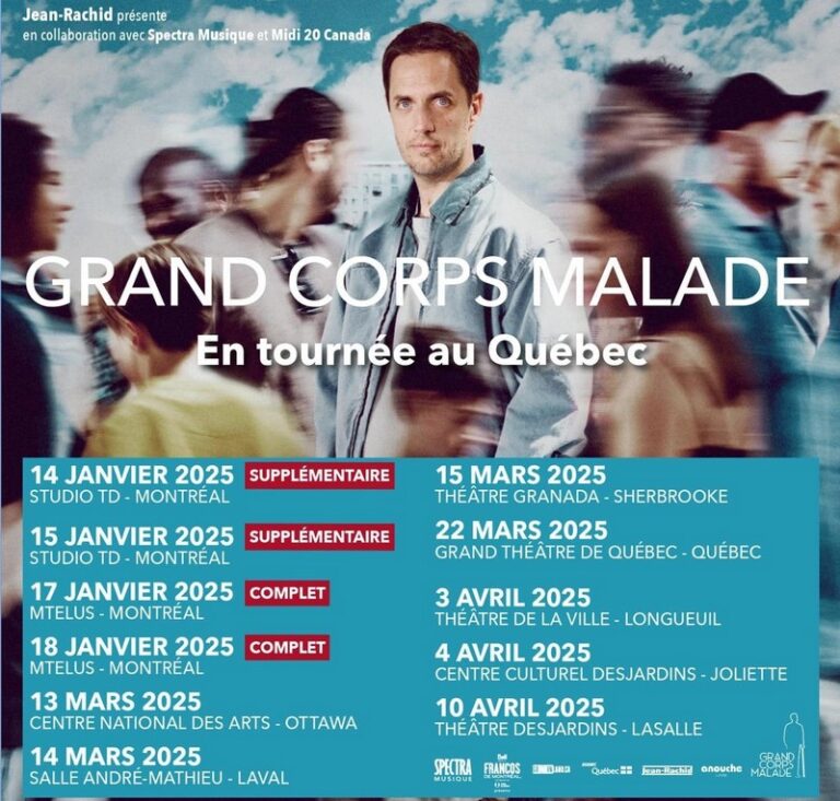 Tournée de Grand Corps Malade au Québec. Une fusion avec le public de ...