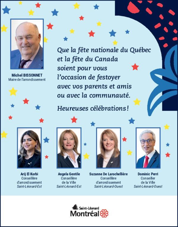 Fête nationale du Québec 2025. Vœux des élus de Saint-Léonard – L ...